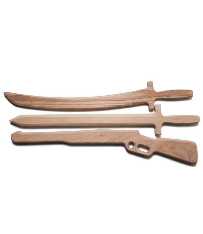 Wooden curved edge sword